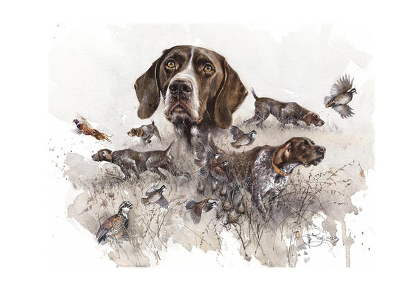 Author's print "German Shorthaired Pointer. Pointing", GSP gifts ...