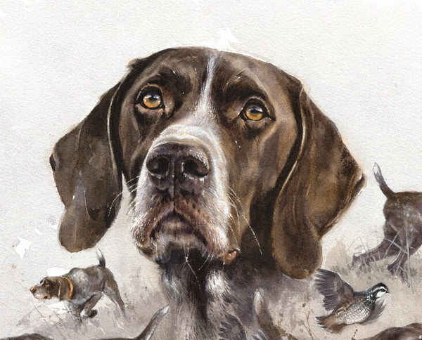 Author's print "German Shorthaired Pointer. Pointing", GSP gifts ...