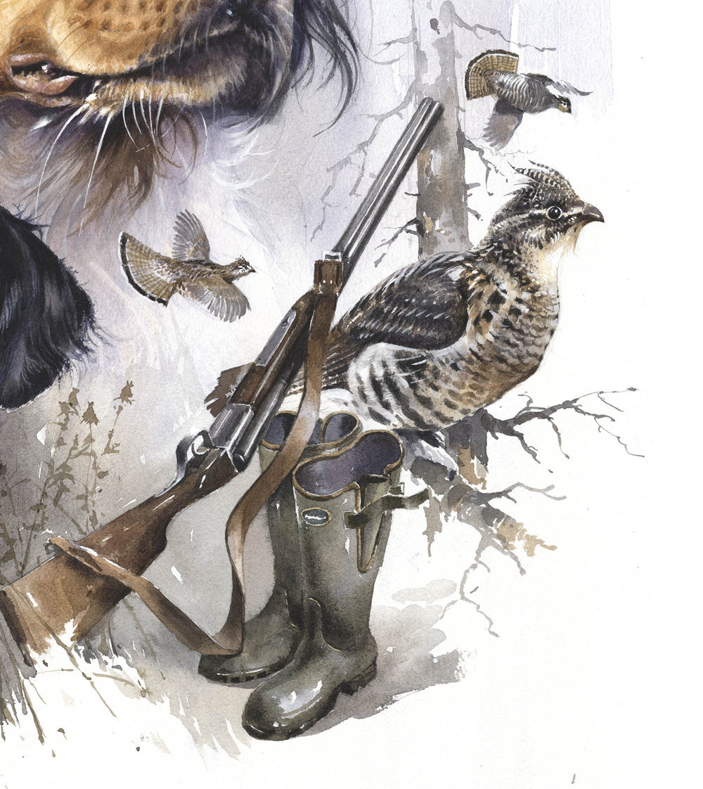 Author's print “Passion for bird hunting”, animal art, art print ...
