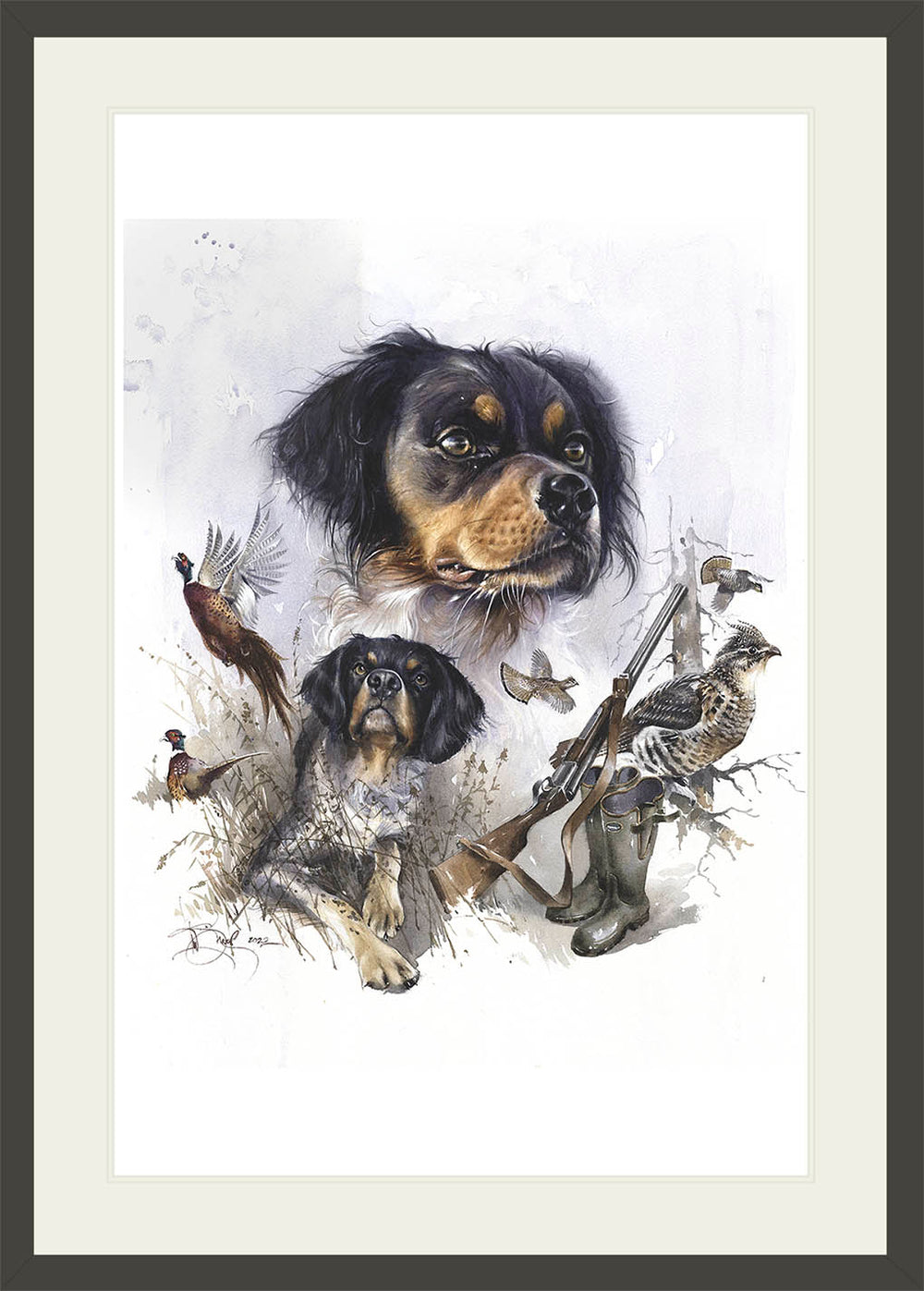Author's print “Passion for bird hunting”, animal art, art print ...
