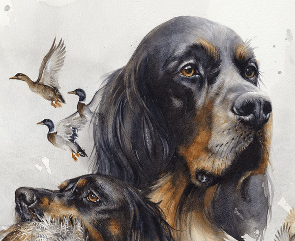 Proud Gordon Setter, high quality animal art, Giclee Print,hunter gift ...