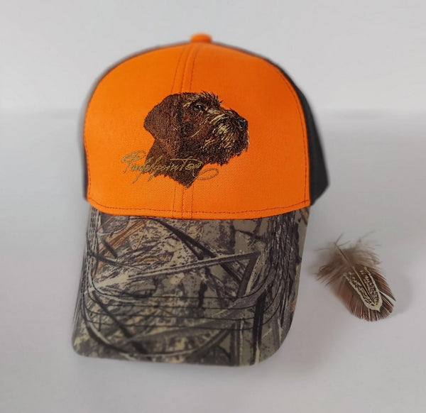 Hunting hat Pudelpointer orange+camo, Hunting gifts, Hunting cap ...